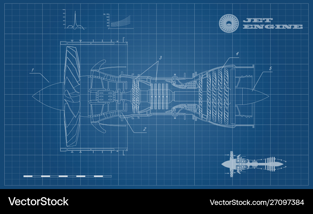 Jet engine airplane in outline style Royalty Free Vector