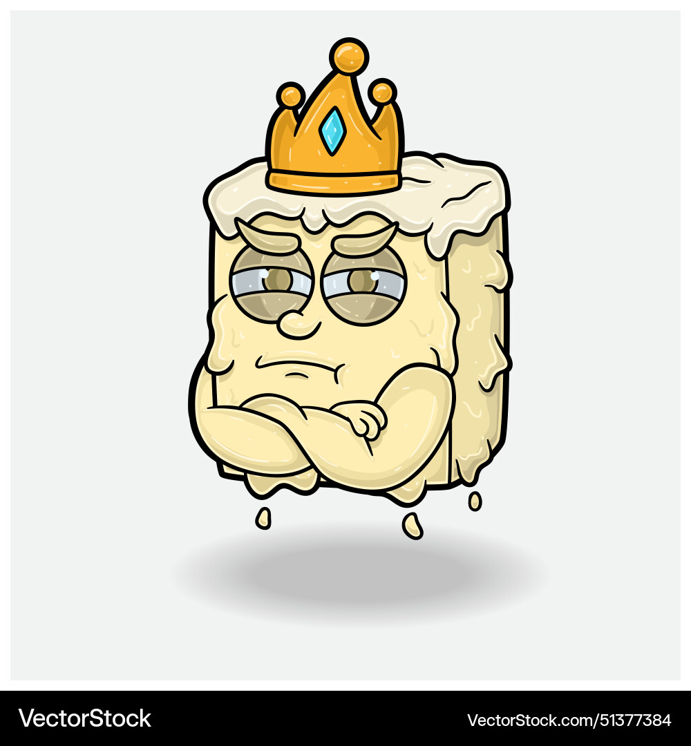 Margarine mascot cartoon with jealous expression Vector Image