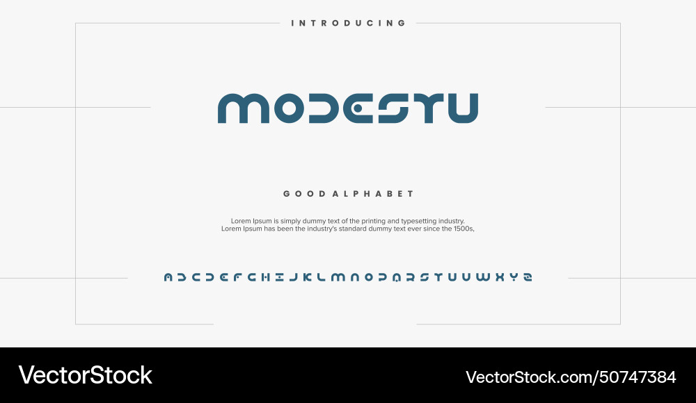 Modern abstract digital alphabet font minimal Vector Image