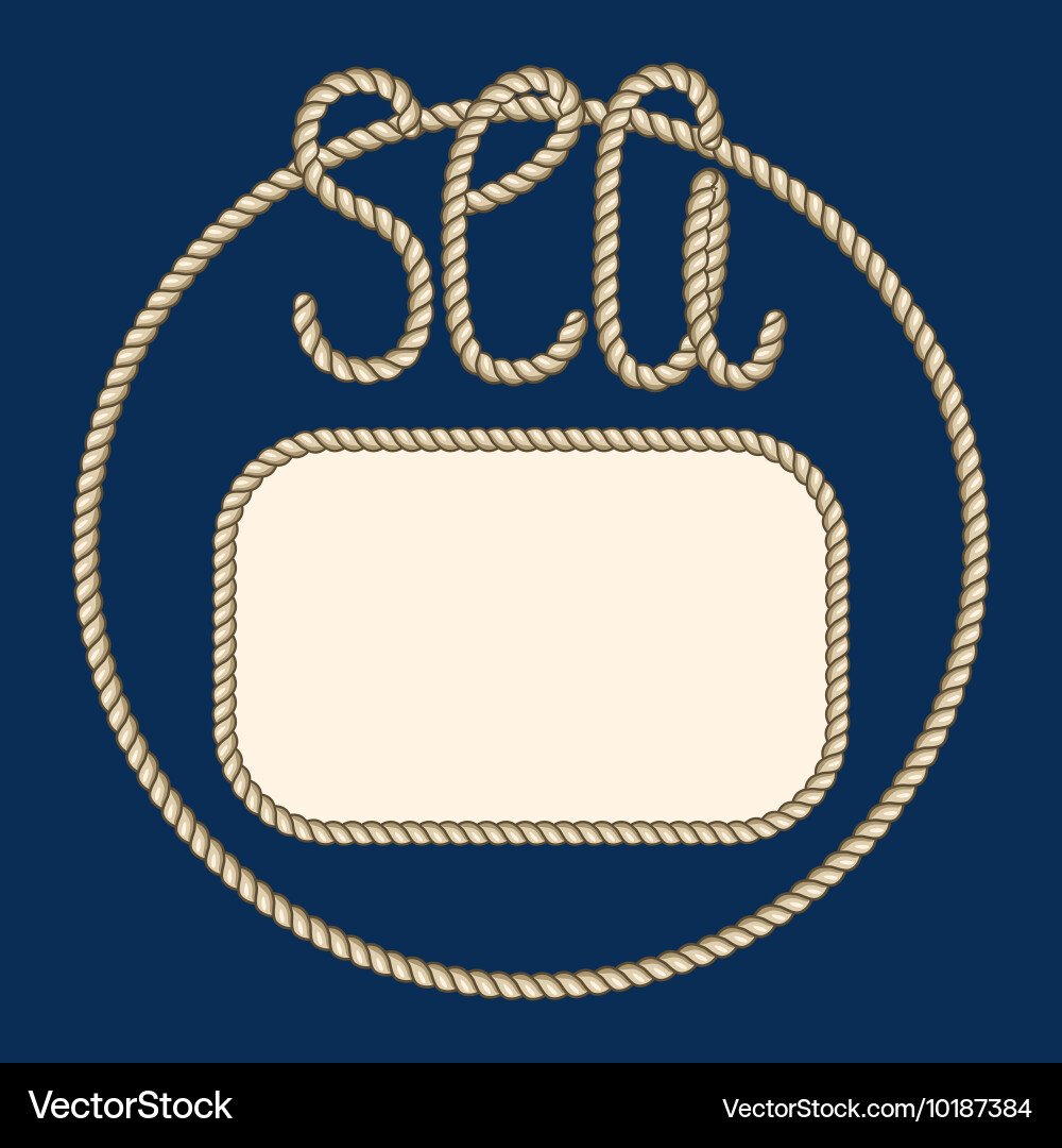 Nautical ropes frame sea food menu Royalty Free Vector Image