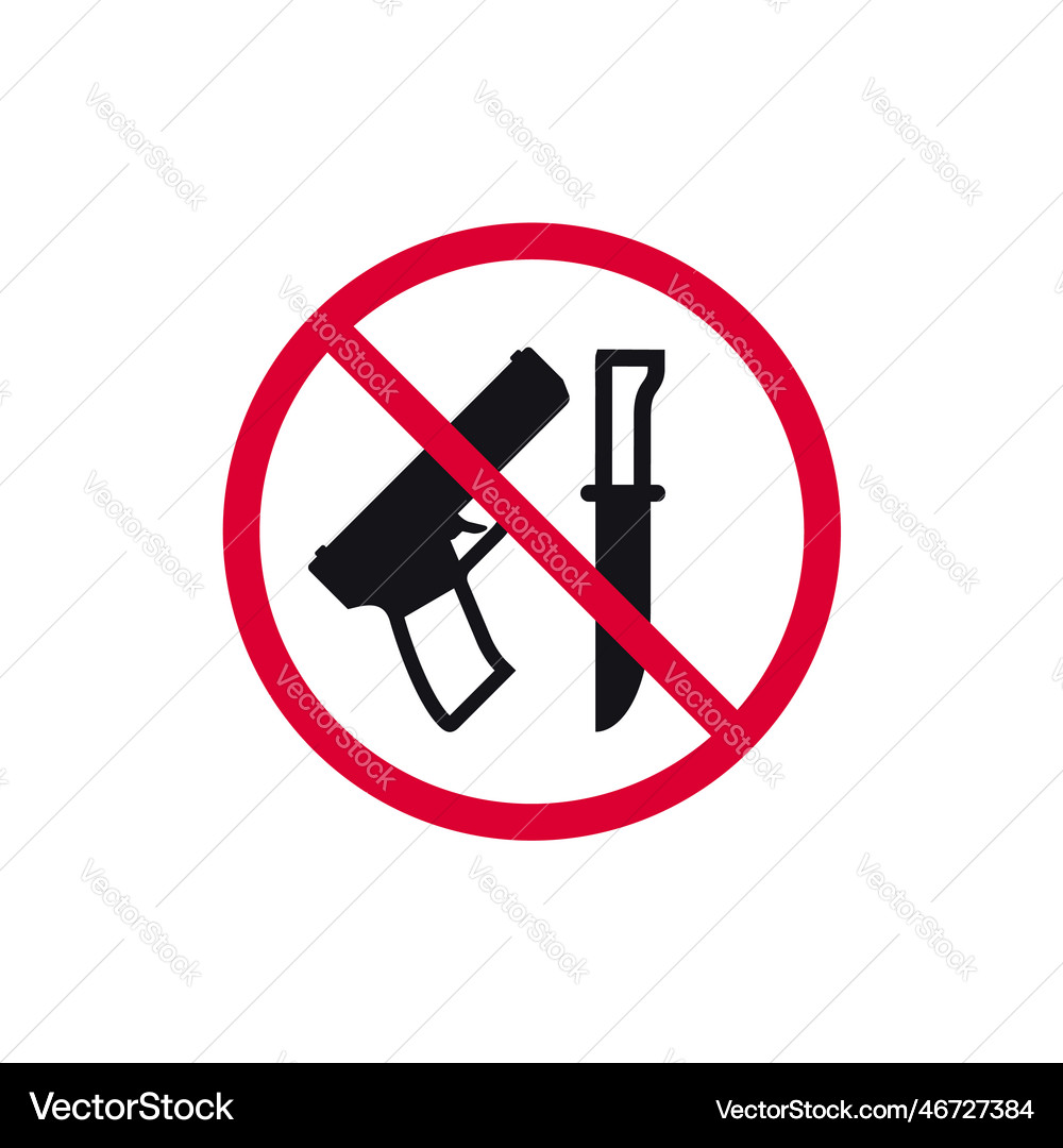 No weapons prohibited sign forbidden round sticker