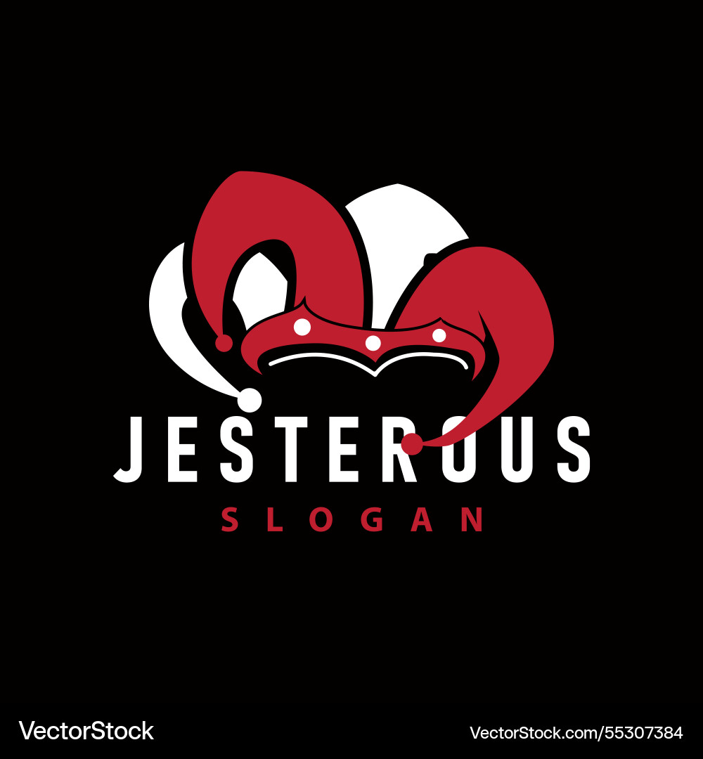 Simple template jester hat logo minimalist joker Vector Image
