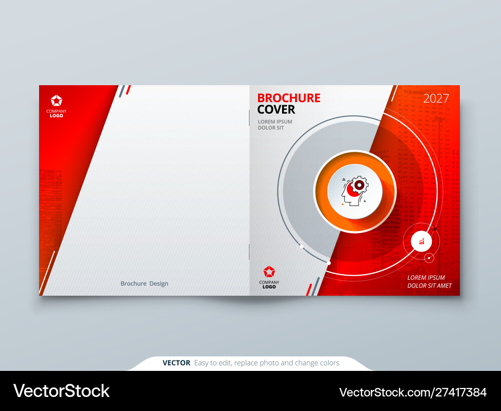 Square cover template red Royalty Free Vector Image