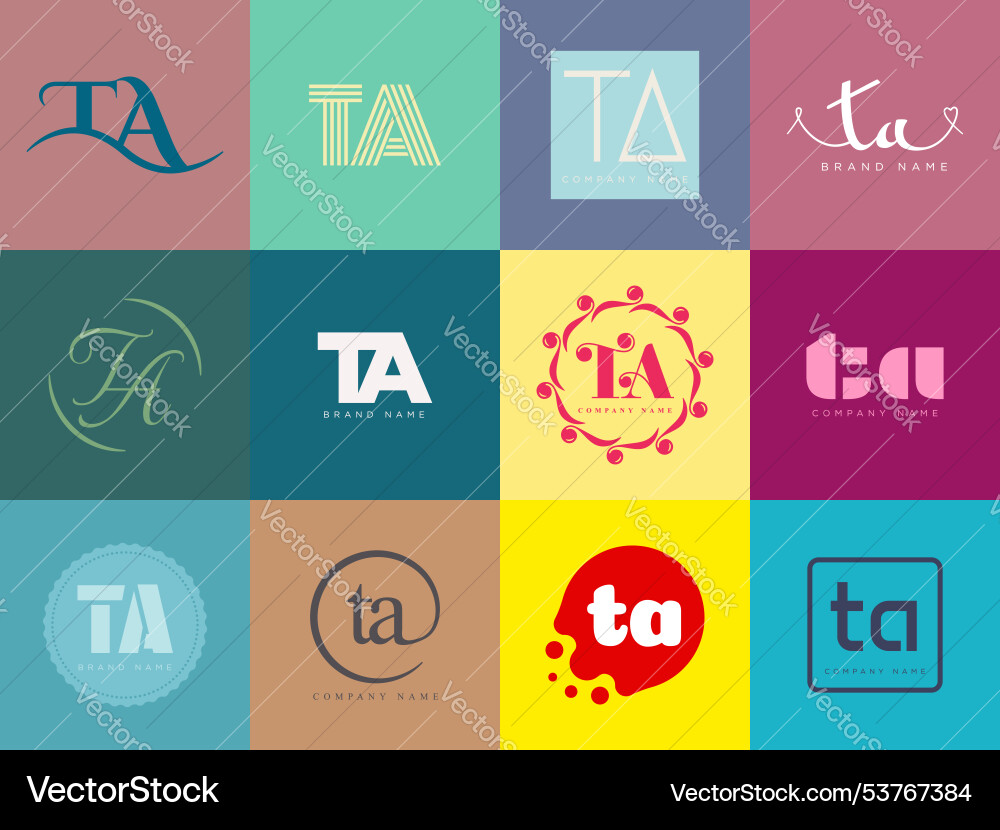 Ta logo company template letter t and a logotype Vector Image