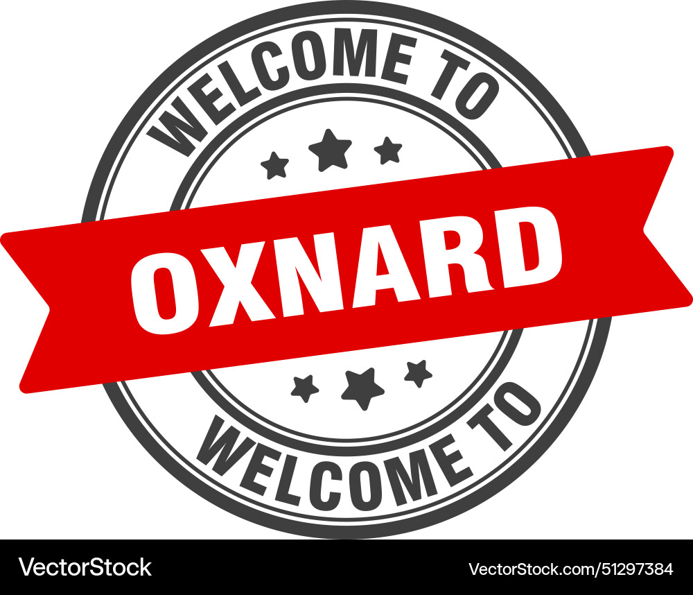 Welcome to oxnard stamp oxnard round sign Vector Image
