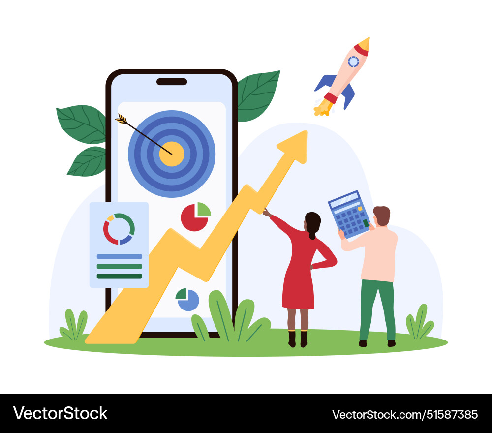 Business operations in mobile app online Vector Image