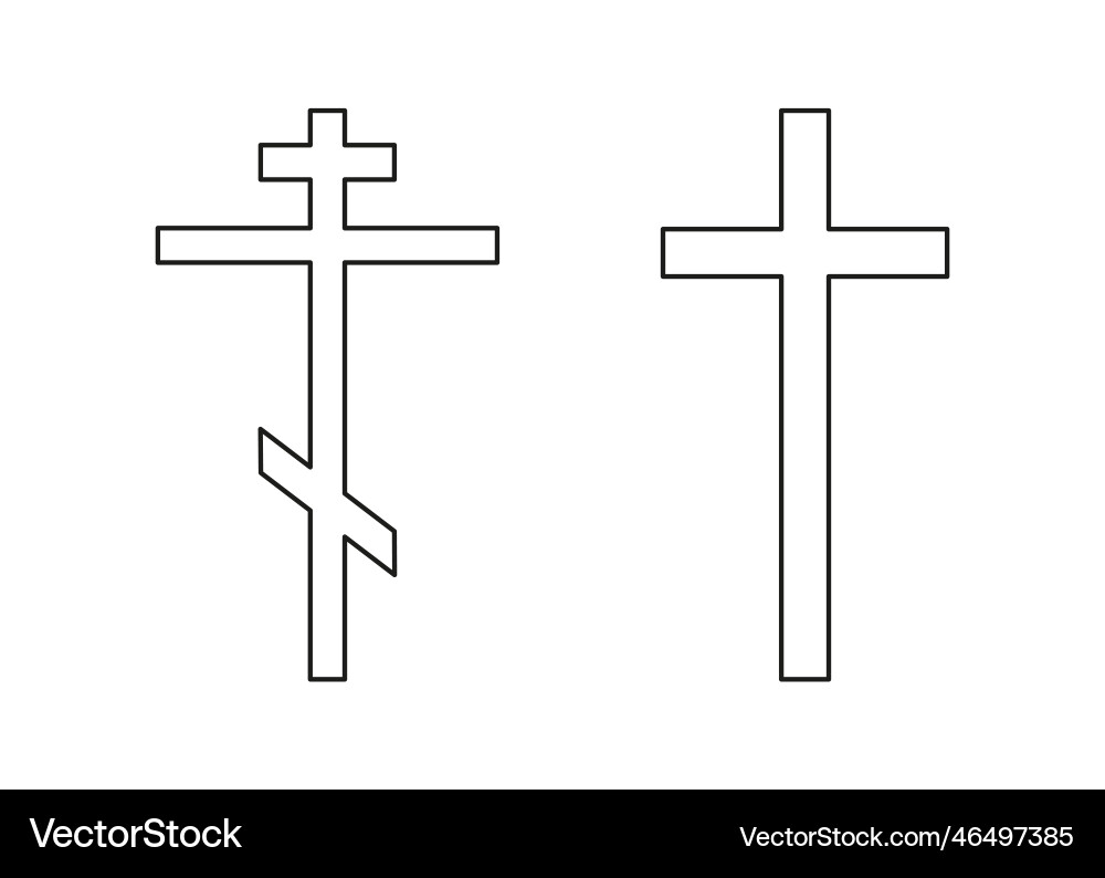 Christian and catholic cross silhouette single Vector Image