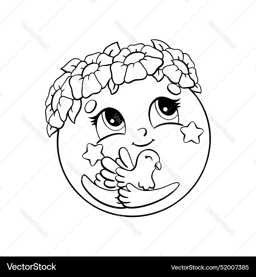 Coloring page for kids digital stamp cartoon Vector Image