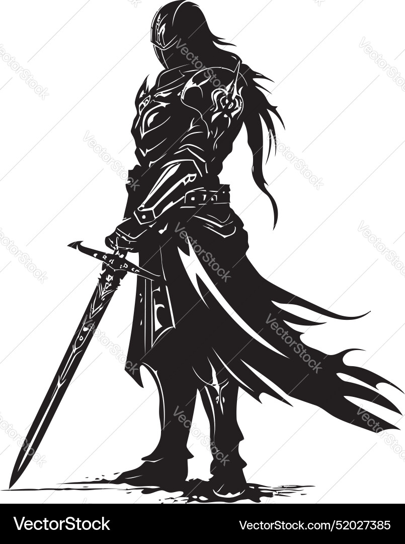 Courageous champion knight soldier emblem Vector Image