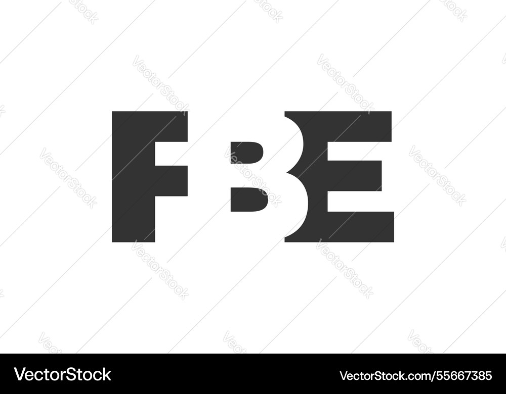 Fbe logo design initial letter f b e bold font Vector Image