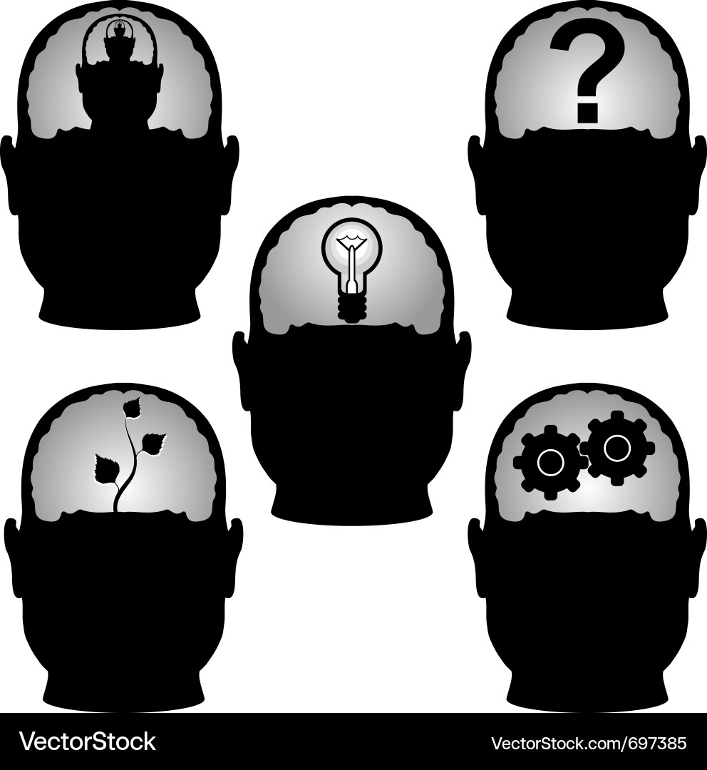 Head-brain Royalty Free Vector Image - VectorStock