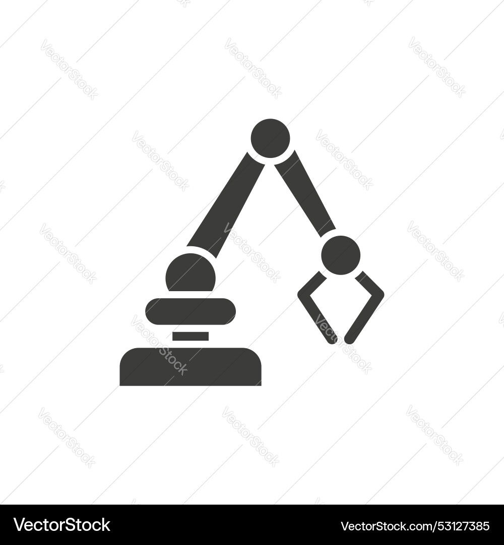 Industrial robot line icon isolated on white Vector Image