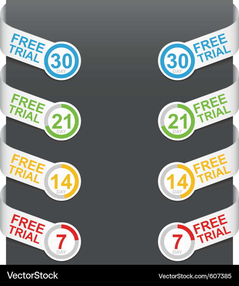 Left and right side signs - free trial Royalty Free Vector