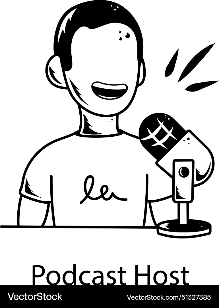 Podcast host Royalty Free Vector Image - VectorStock