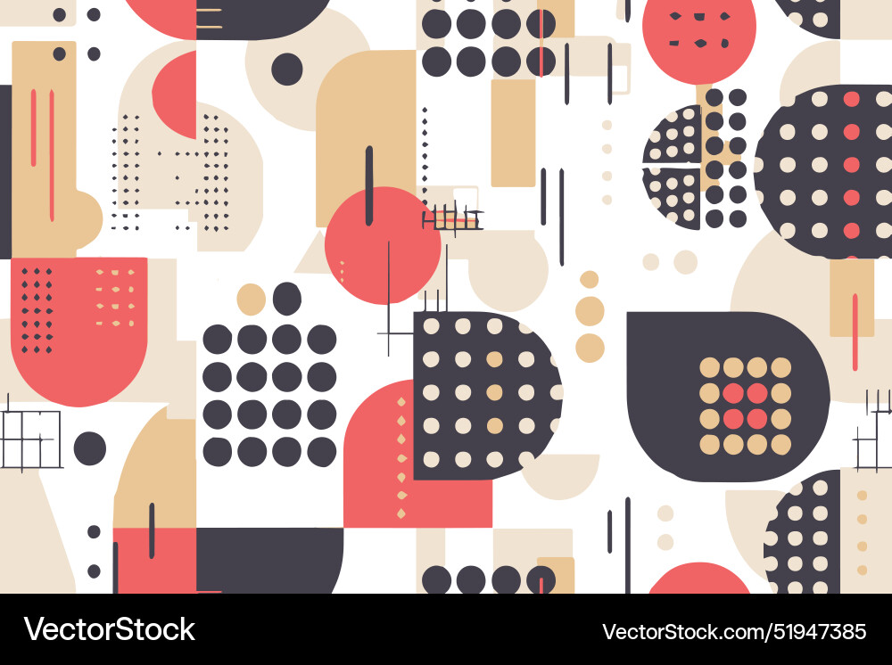Square geometric shapes seamless pattern retro Vector Image