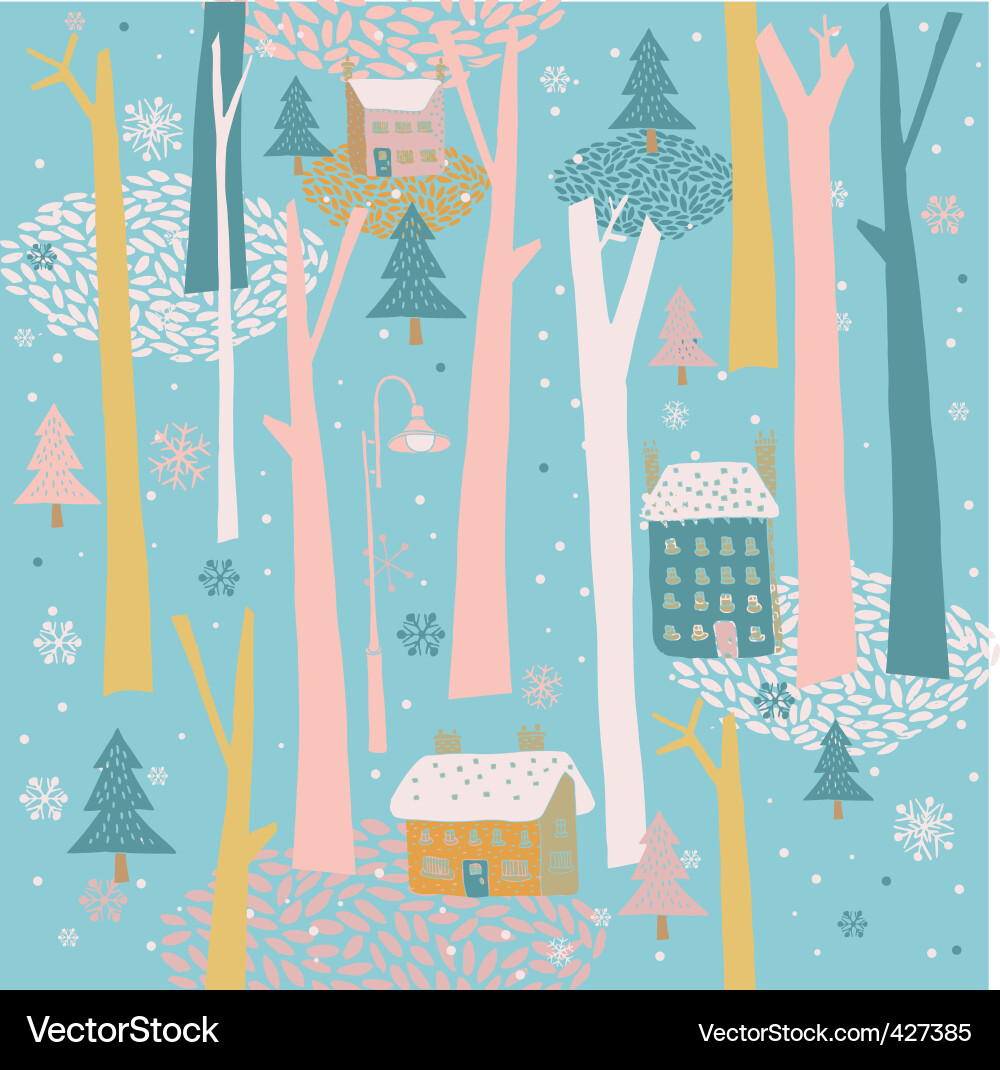 Winter Forest Landscape Royalty Free Vector Image