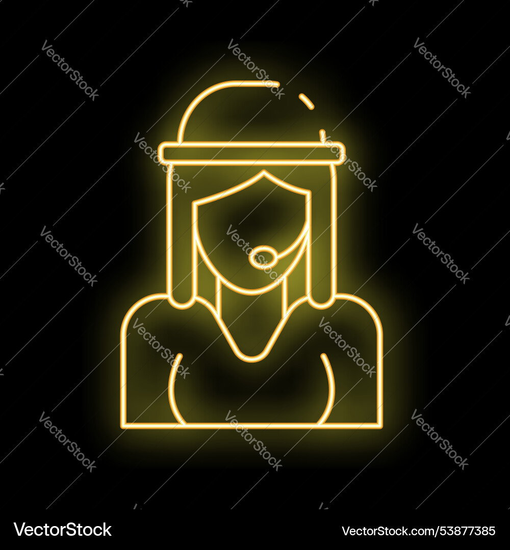 Yellow neon sign of a customer service agent – Royalty-Free Vector ...