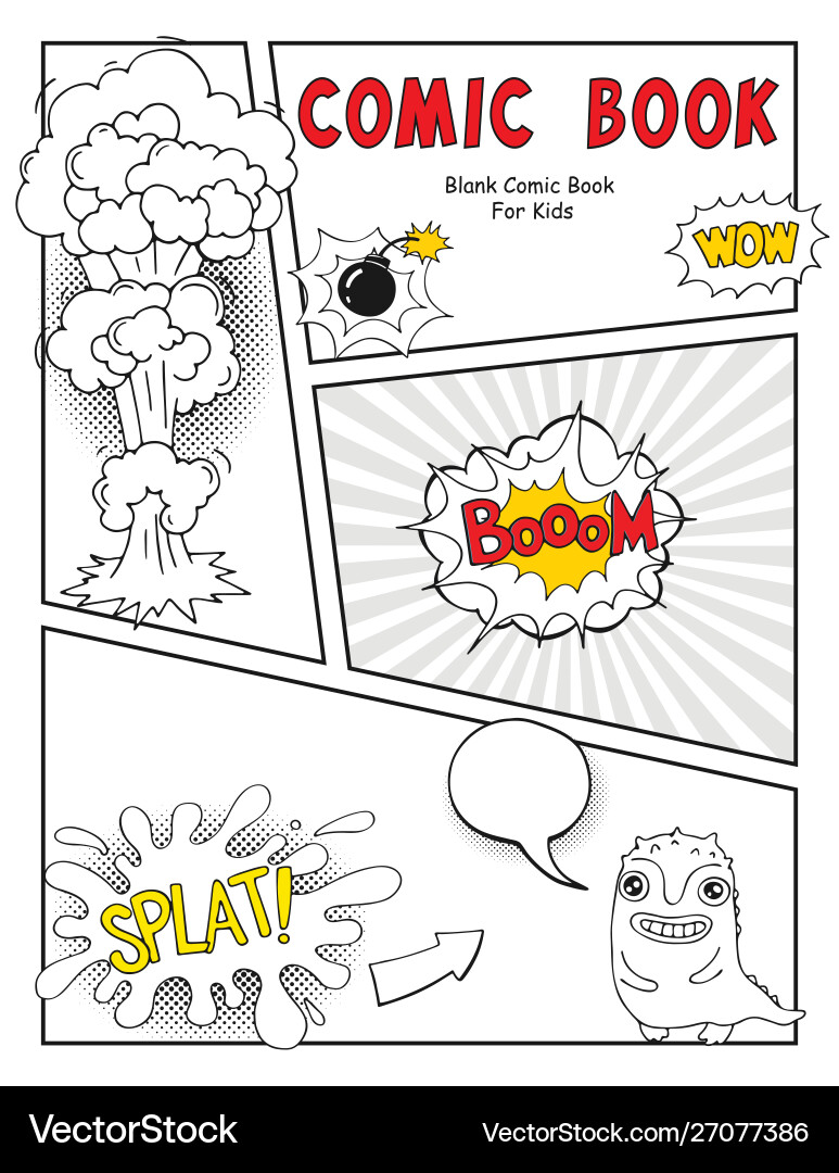 Blank comic book mock up with empty speech bubbles