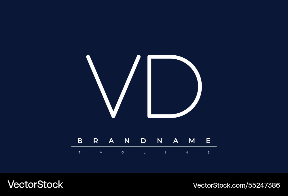 Creative vd letter initial logo image Royalty Free Vector