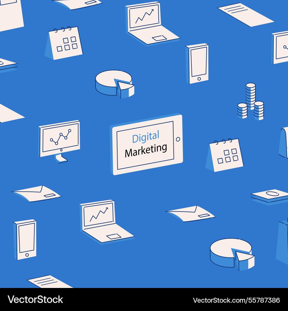 Marketing elements background in flat style Vector Image