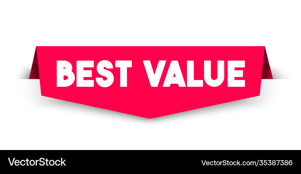 Modern red best value label Royalty Free Vector Image