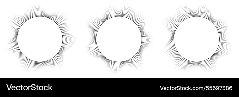 Round sound wave frames circular lines pattern Vector Image