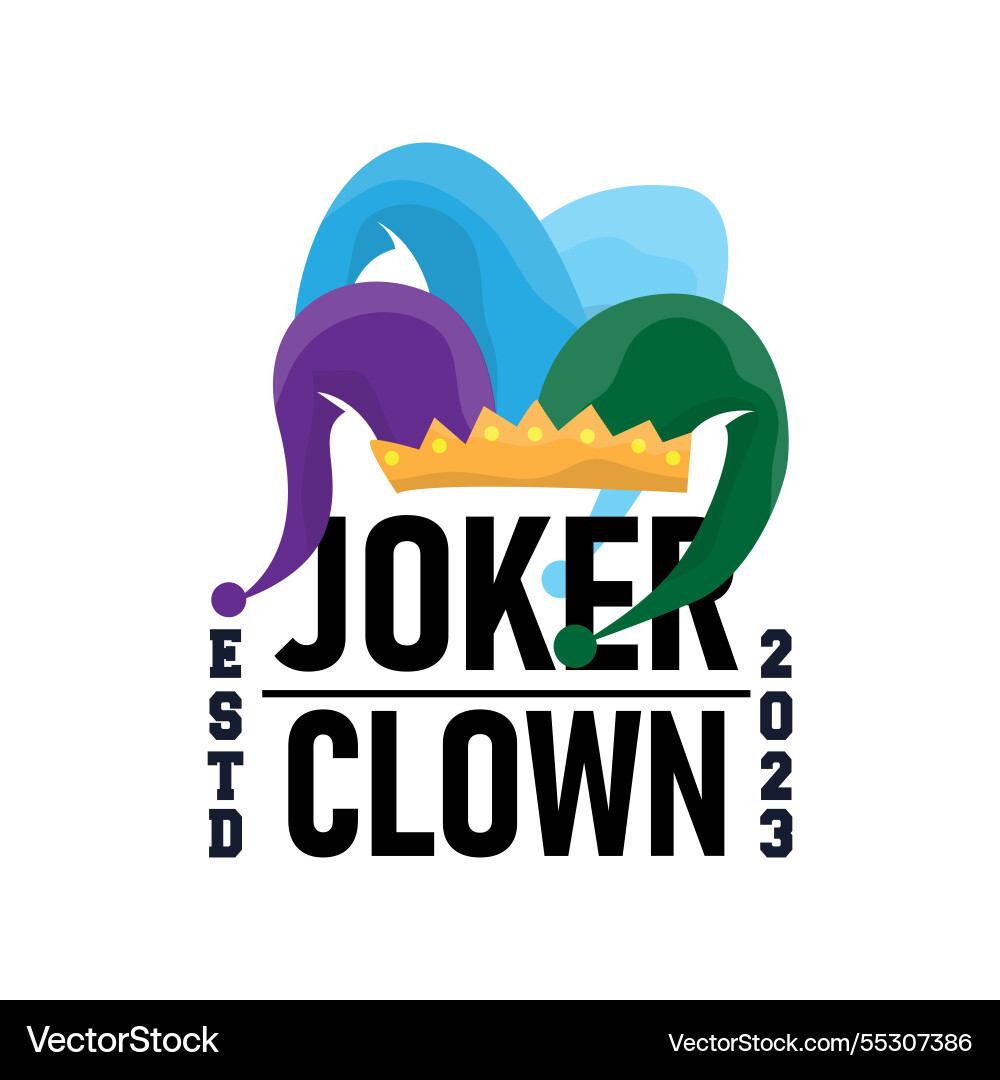 Simple template jester hat logo minimalist joker Vector Image
