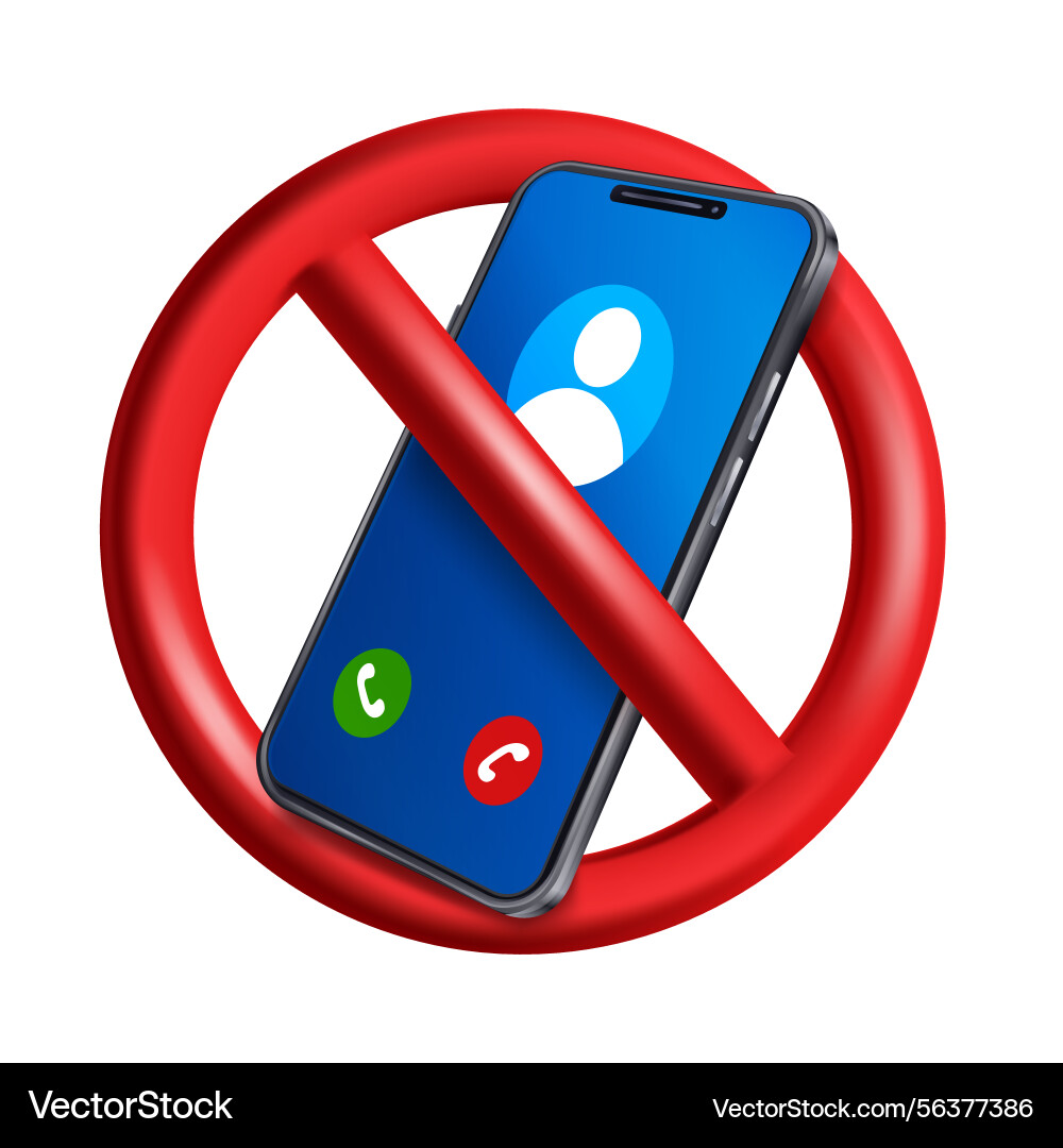 Smartphone with forbidden sign Royalty Free Vector Image