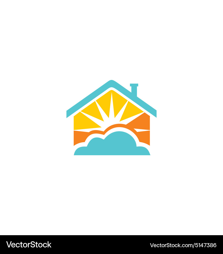Sunshine House Logo - Paradise Royalty Free Vector Image