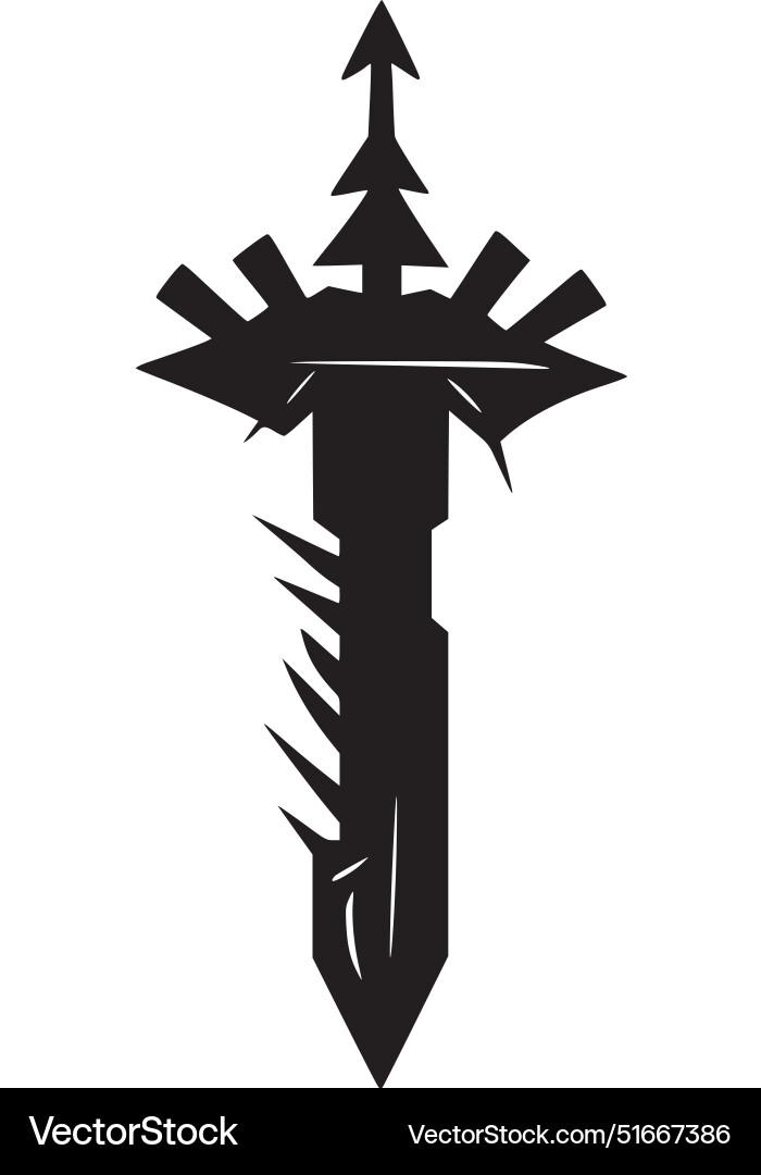 Sword - minimalist and flat logo Royalty Free Vector Image