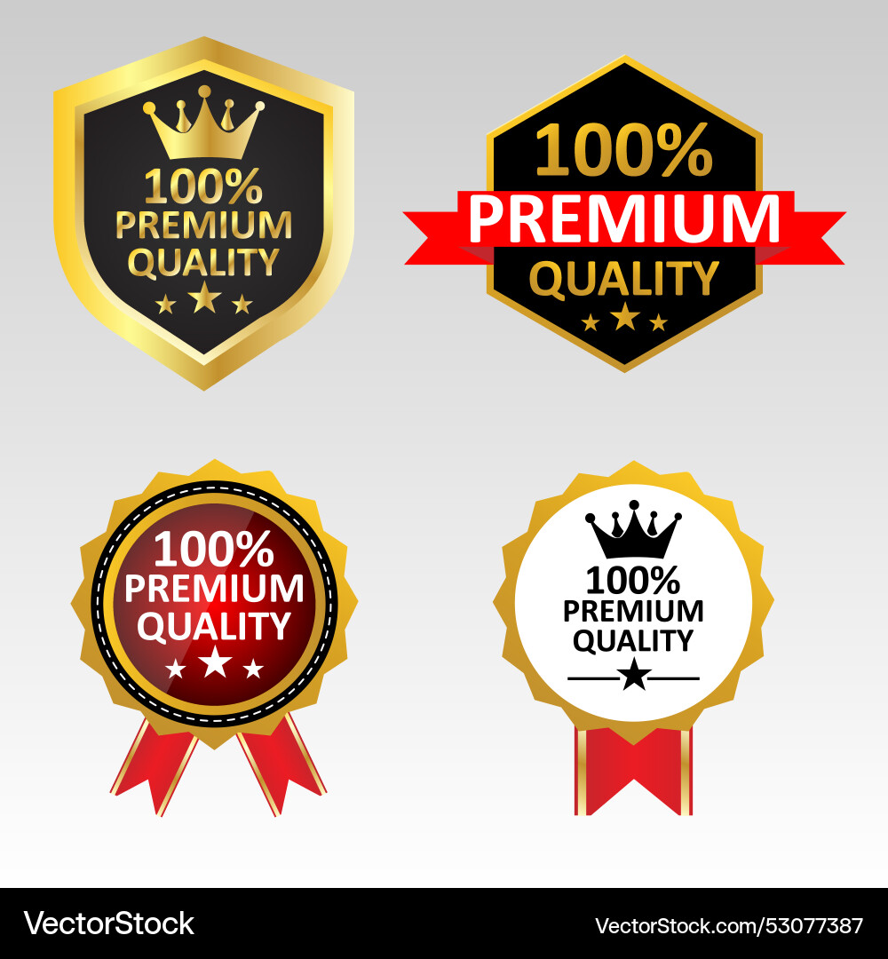 100 premium text badge design Royalty Free Vector Image