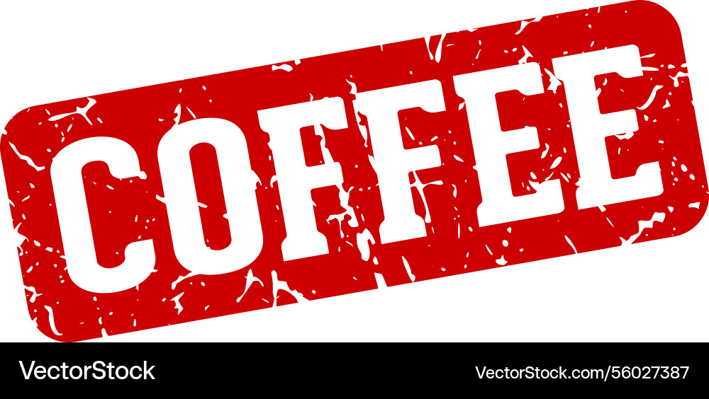 Coffee rectangular sign coffee stamp Royalty Free Vector