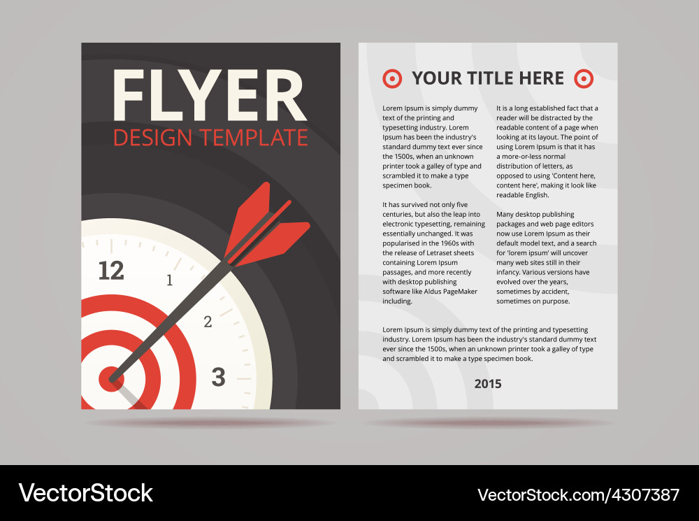 Flyer design template with time management Vector Image