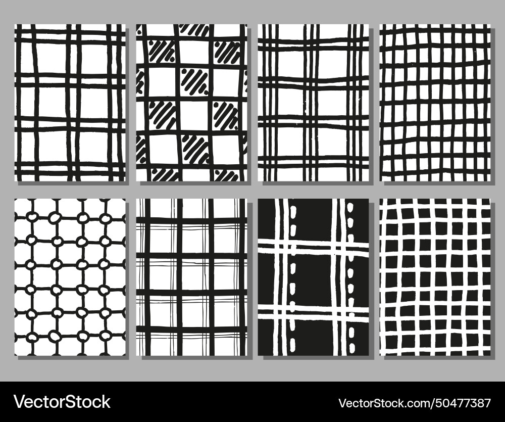 Hand drawing checkered textures Royalty Free Vector Image