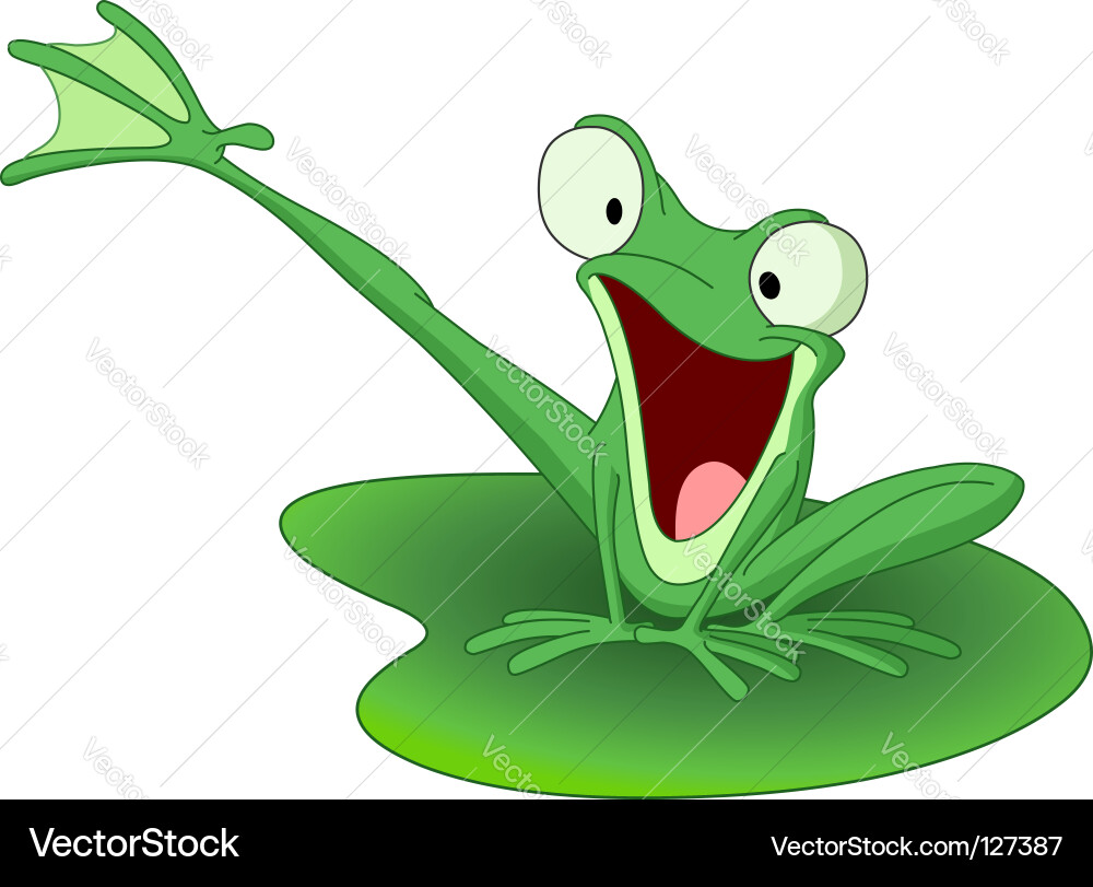 Happy frog Royalty Free Vector Image - VectorStock