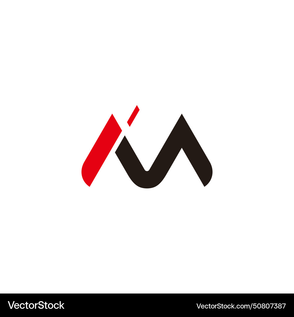 Letter mi motion arrow colorful logo Royalty Free Vector