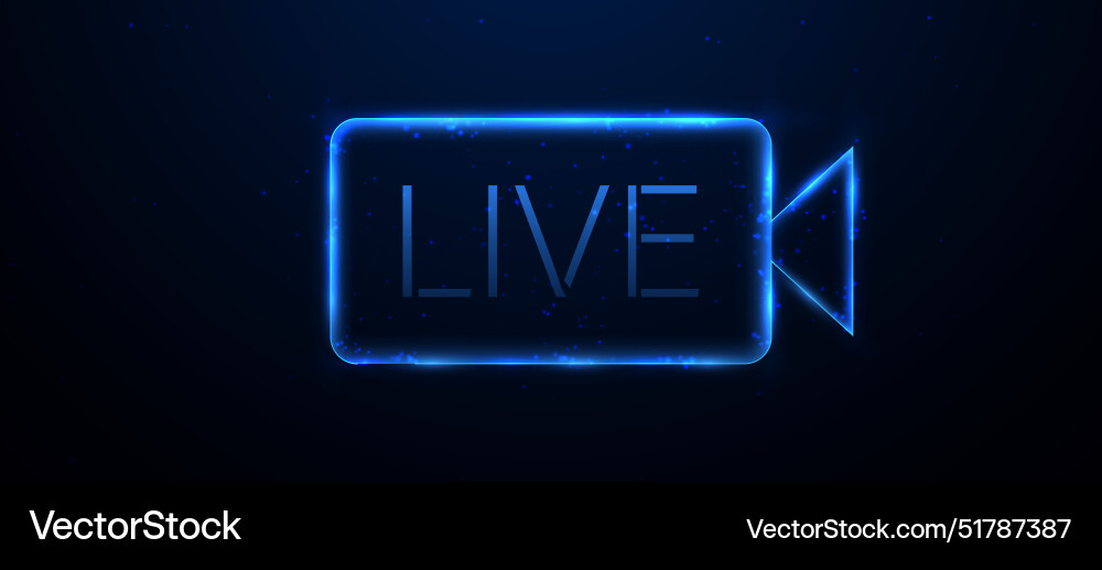 Live streaming icon glowing wireframe linear Vector Image