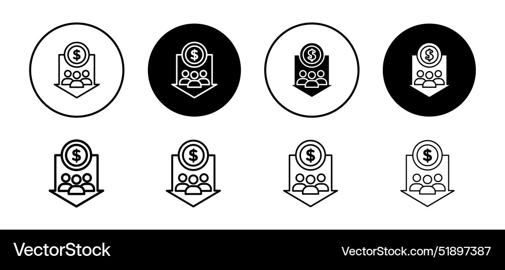 Reduce labor costs icon reduction in worker pay Vector Image