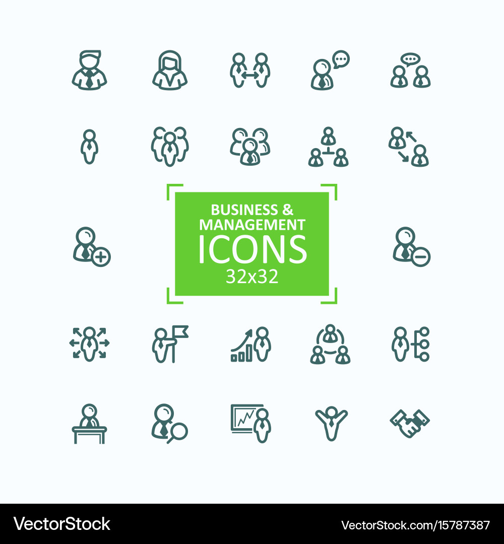 Set of fine line icons Royalty Free Vector Image