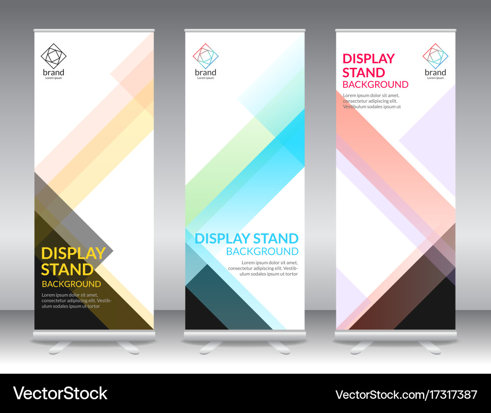 Set of vertical abstract display banner stand Vector Image