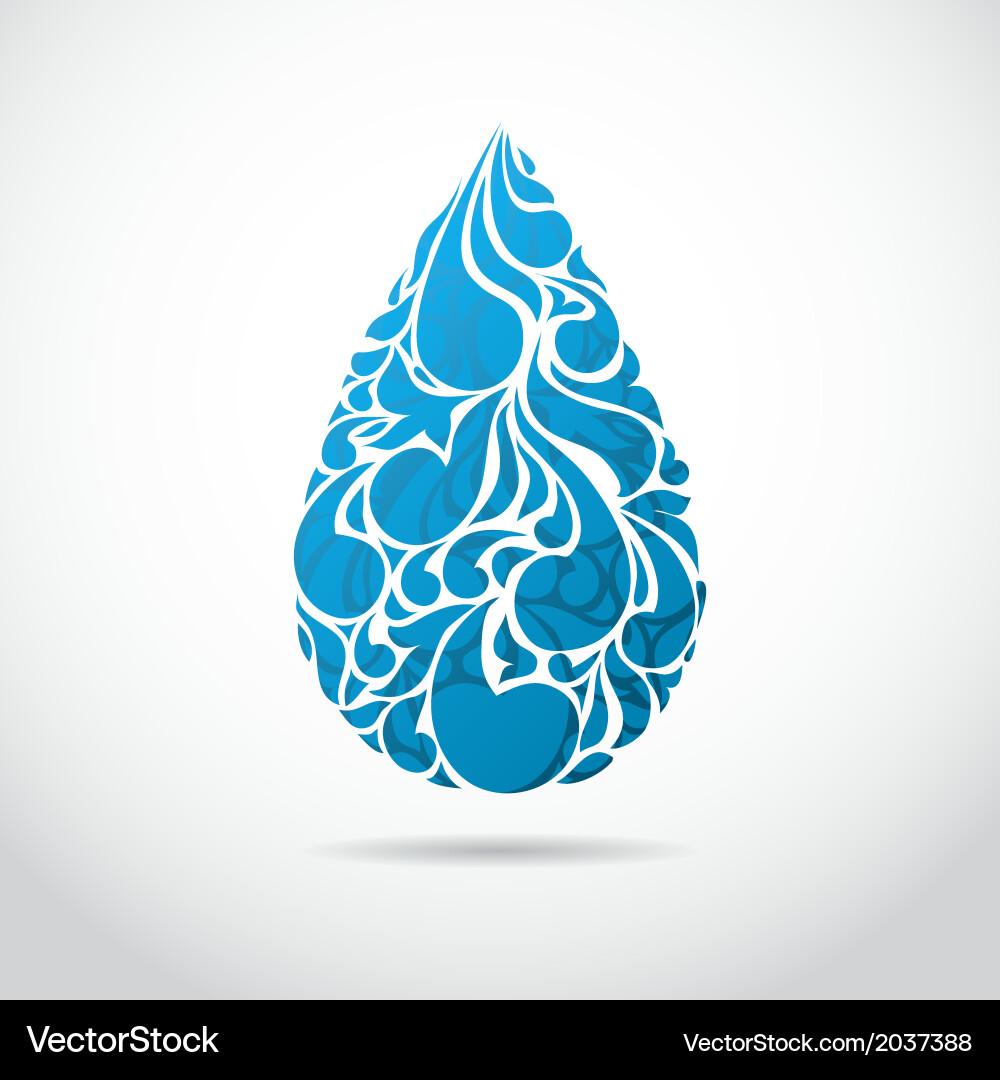 Abstract blue water drop Royalty Free Vector Image