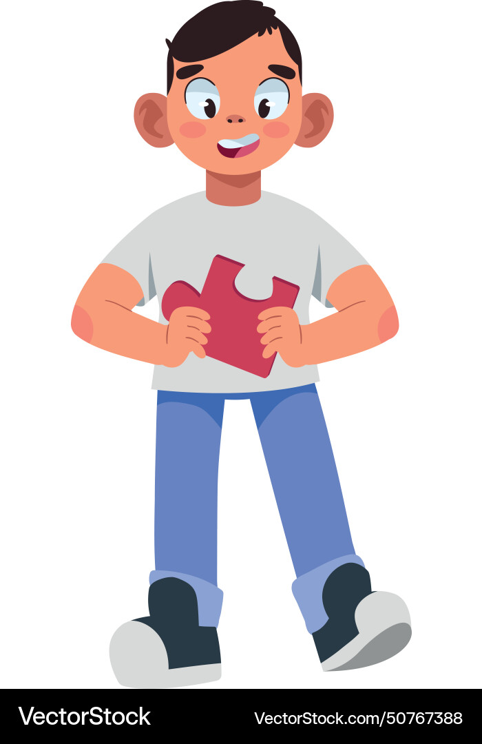 Autism boy cartoon Royalty Free Vector Image - VectorStock