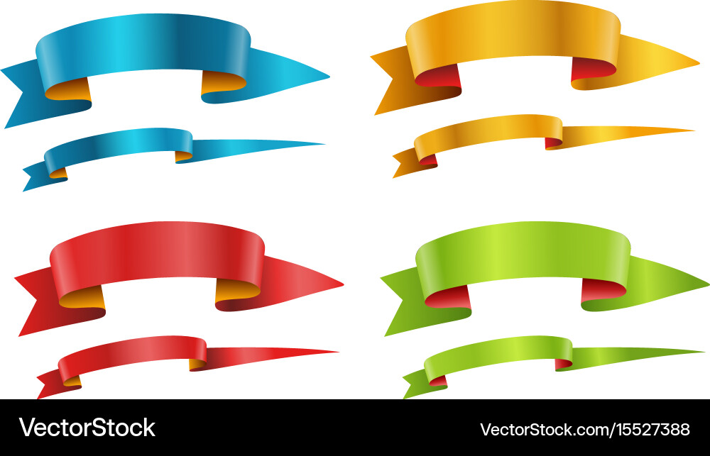 Different color ribbons collection template Vector Image