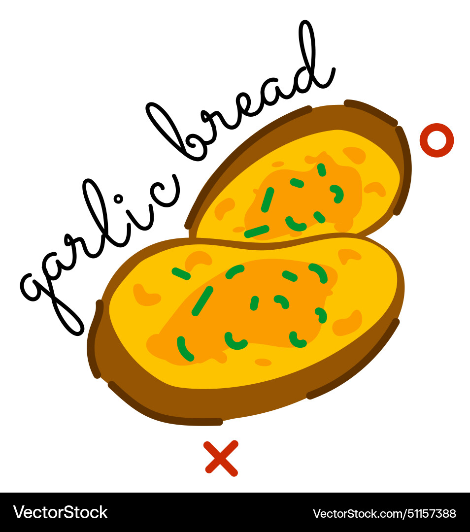 Garlic bread Royalty Free Vector Image - VectorStock