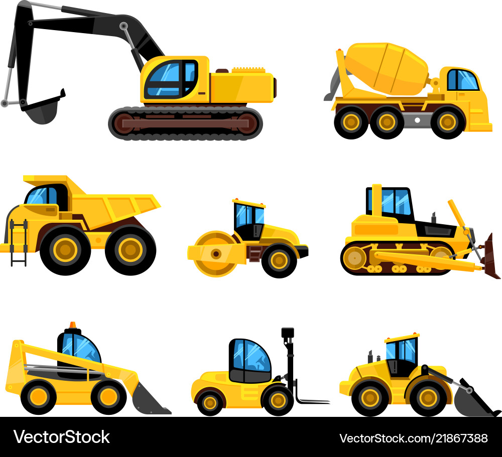 Heavy Machinery Vehicles Royalty Free Vector Image