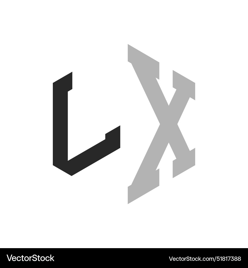 Modern unique hexagon letter lx logo design Vector Image