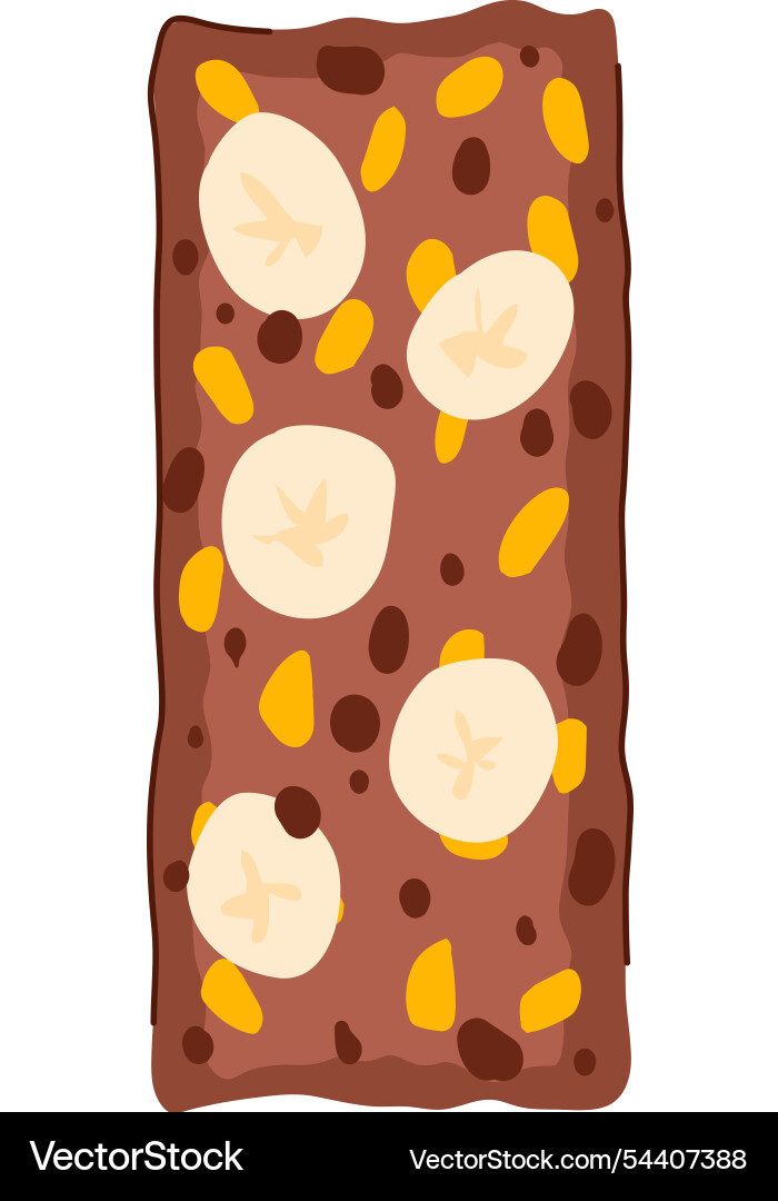 Nuts granola bar cartoon Royalty Free Vector Image