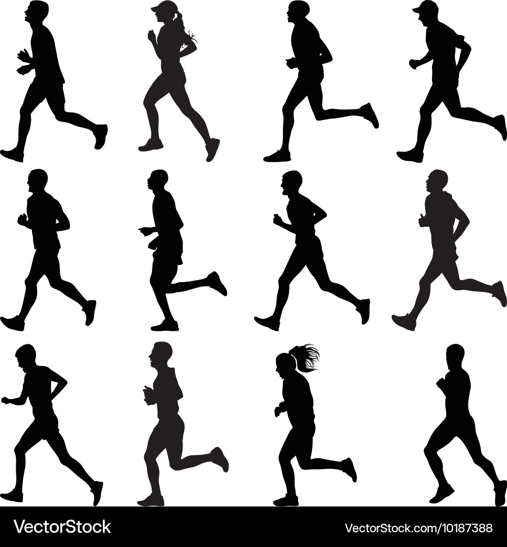 Runner Silhouette Collection Royalty Free Vector Image