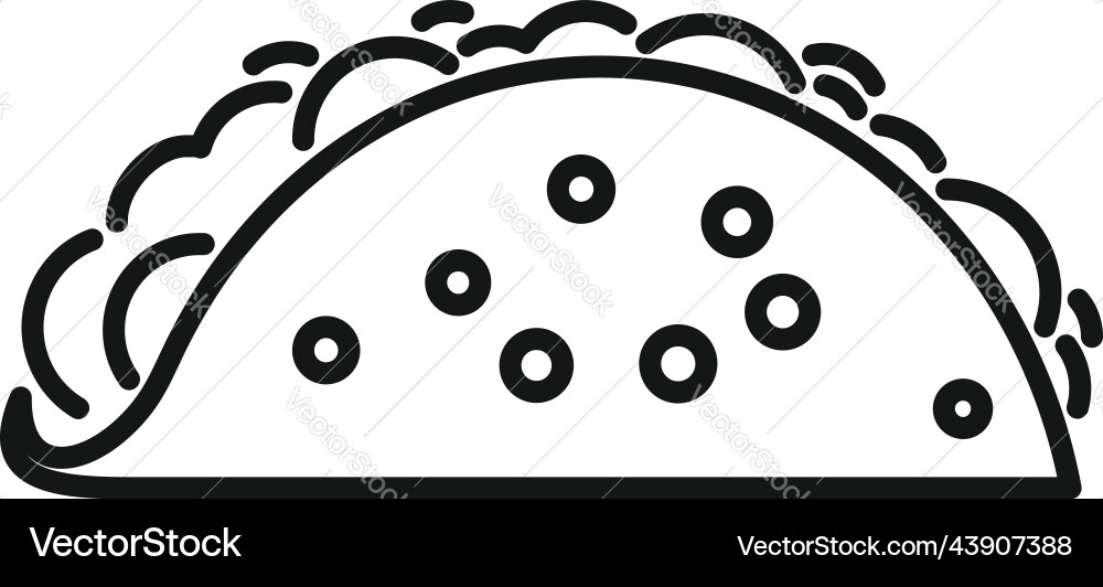 Tacos menu icon outline mexican taco Royalty Free Vector