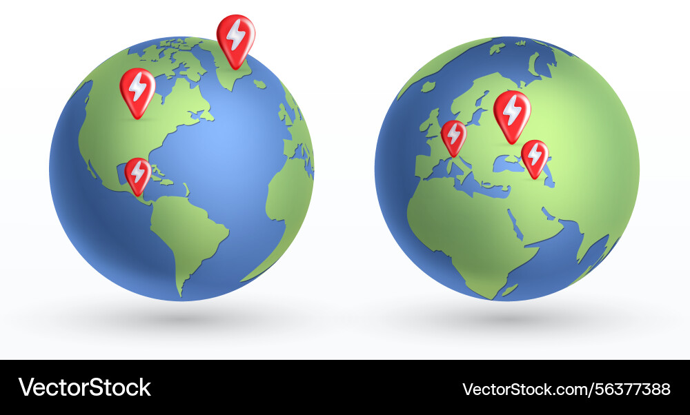 Worldwide warning signs realistic Royalty Free Vector Image